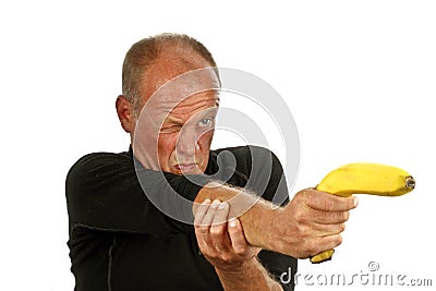 Man Pointing His Banana Gun Royalty-Free Stock Image | CartoonDealer ...