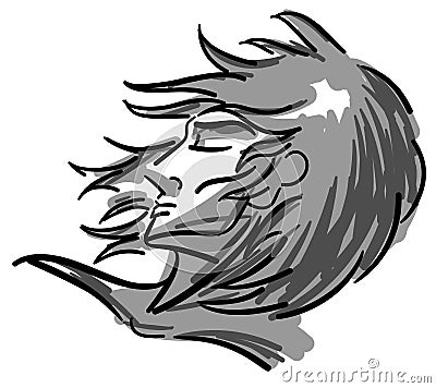 Man Portrait Artistic In Grey Tones Stock Vector - Image: 62066556