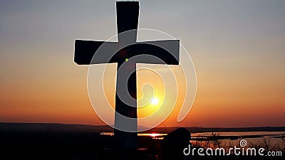 Man Praying Under the Cross Stock Footage - Video of love, pray: 46101954