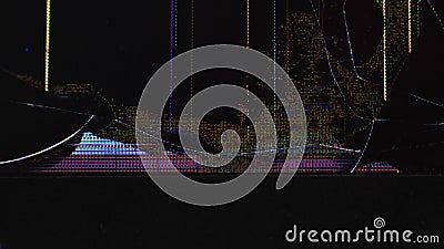 A Man Presses His Finger on a Broken TV or Computer Screen. Stock ...