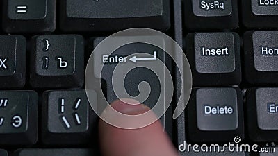 The Man Pressing the Enter Key Stock Footage - Video of human, male ...