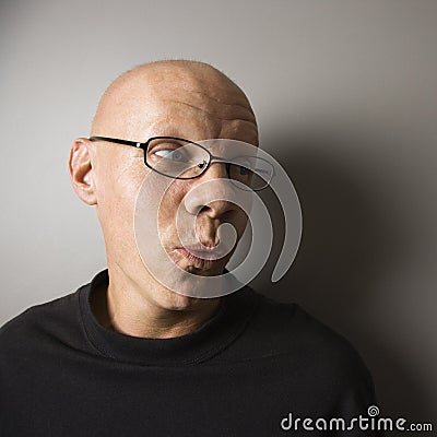 Man With Puckered Lips. Stock Image - Image: 2846171