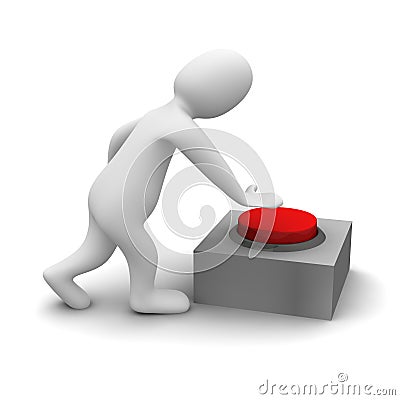 Man Pushing Red Button Royalty Free Stock Image - Image: 15071936