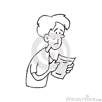 Man Reading Report Cartoon Vector | CartoonDealer.com #76197619