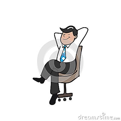 Man Relax At Work Stock Vector - Image: 54422474