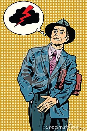 Man Remembered Bad Weather Cartoon Vector | CartoonDealer.com #72479777