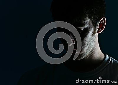 Man's Face In Shadow Royalty Free Stock Photography - Image: 7996327
