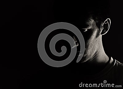 Man's Face In Shadow Stock Images - Image: 8633944