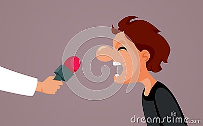 Man Screaming In A Microphone Interview Vector Cartoon | CartoonDealer ...