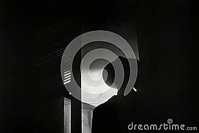 Man in Shadows Speaking on Telephone Stock Footage - Video of retro ...