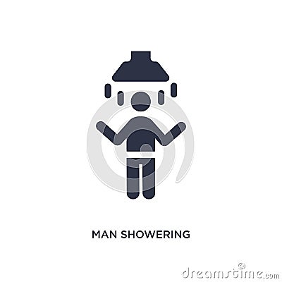Man Showering Icon On White Background. Simple Element Illustration ...
