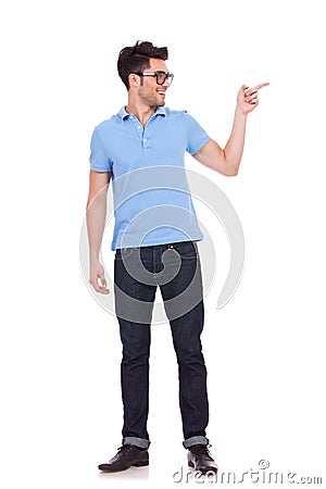 Man Showing Something To The Left Side Stock Image | CartoonDealer.com ...