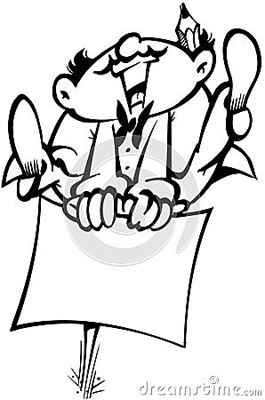 Man with Sign Template Cartoon Vector Clipart Stock Vector ...