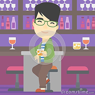 Man Sitting At The Bar Counter. Vector Illustration | CartoonDealer.com ...