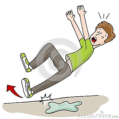 Man Slipping On Wet Foor Stock Vector - Image: 41844442