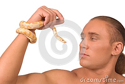 The Man And Snake Stock Image | CartoonDealer.com #3486967