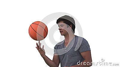 Man Spinning a Basketball in Slow Motion Stock Video - Video of ...