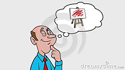 Man Thinking about Art Class - 4k Animation with Alpha Channel, No ...