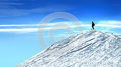 Man On Top Of The Mountain Stock Image - Image: 18207911