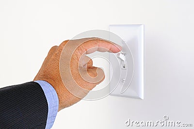 Man Turning Off The Lights Royalty Free Stock Photo - Image: 25939625
