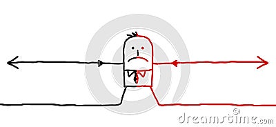 Man & Two Opposite Directions Stock Image - Image: 32035501