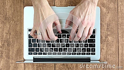 Man Typing Into Keyboard Of A Laptop Computer Stock Footage - Video of ...