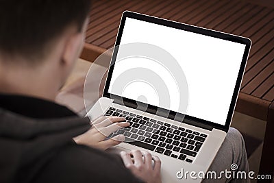 Man Using Laptop Stock Photo - Image: 37521210