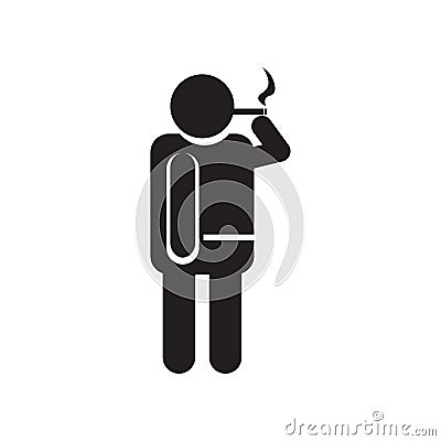 Man Walking And Smoking Icon Vector Sign And Symbol Isolated On White ...