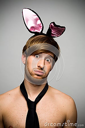 Man Wearing Bunny Ears Stock Photo | CartoonDealer.com #22516914