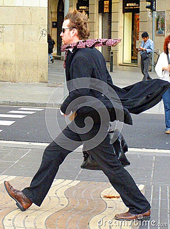 Man On A Windy Street Stock Image | CartoonDealer.com #4751509