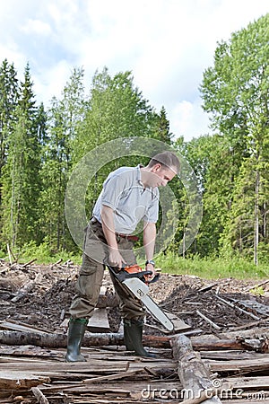 The Man Works In Wood Stock Photo | CartoonDealer.com #20955888