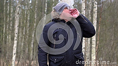 Man yelling in woods stock footage. Video of abandoned - 70171374