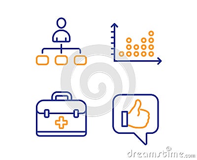 Management, Dot Plot And First Aid Icons Set. Like Sign. Agent ...