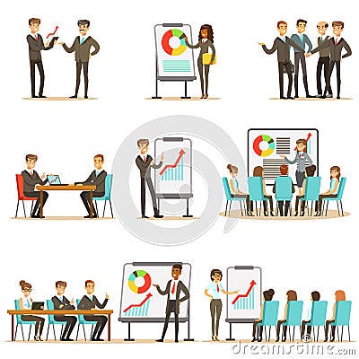 Managers And Office Workers On Business Training Class, Developing ...