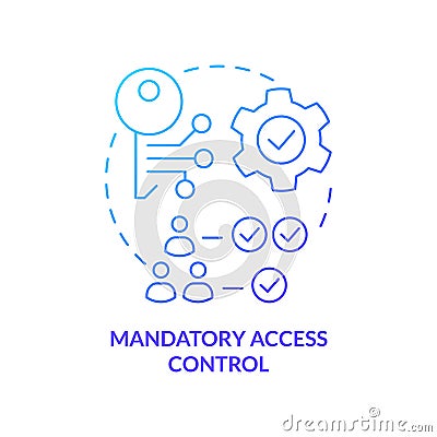 Mandatory Access Control Blue Gradient Concept Icon Cartoon Vector ...