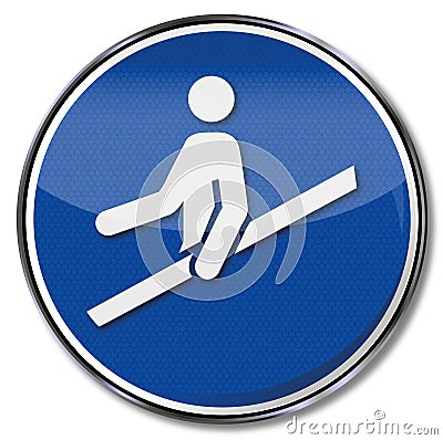 Mandatory Sign Use Handrail Cartoon Vector | CartoonDealer.com #133780503