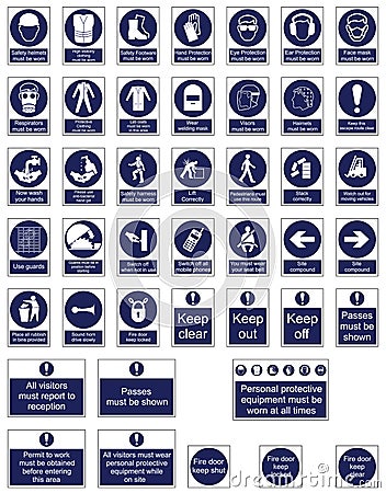 Set of ISO 7010 Vector Safety Signs Symbols Icons To Signify Mandatory ...