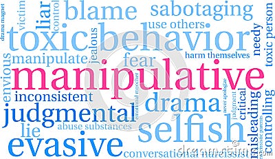 Manipulative Word Cloud Cartoon Vector | CartoonDealer.com #104011357
