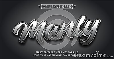 Manly Text Style Effect. Editable Graphic Text Template Vector ...