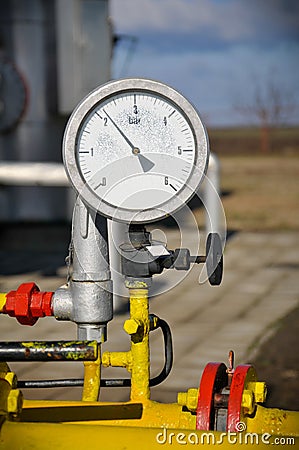 Manometers Pressure Gas Line With Valve Royalty-Free Stock Photography ...