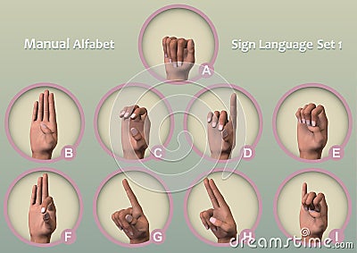 Manual Alphabet Vector Illustration | CartoonDealer.com #62596698