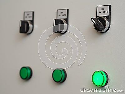 Manual Auto Switches On Control Panel With Light Indicator Royalty-Free ...