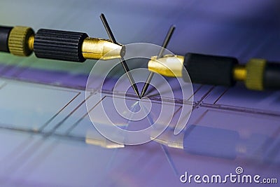 Manual Probe System With Needles For Test Of Semiconductor On Silicon ...