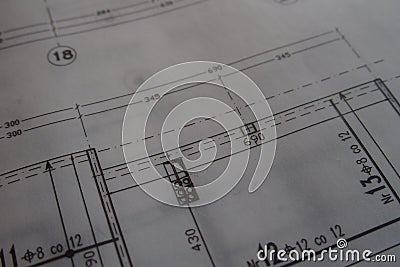 Manual Technical Drawing Made With A Pencil On Tracing Paper Stock ...