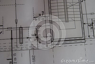 Manual Technical Drawing Made With A Pencil On Tracing Paper Stock ...