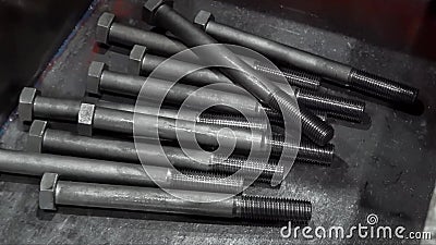 Manufacturing Large-sized Bolts and Nuts Stock Footage - Video of ...