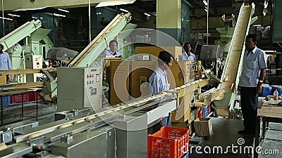 Manufacturing Process of Soap Inside the Unit and Workers Working Stock ...
