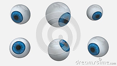 Many Blue Eyes Balls Rotation Stock Video - Video of cornea, eyes: 65492329