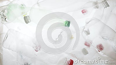 Many Bottles Transparent Plastic PET Recycling Waste. Empty Plastic ...