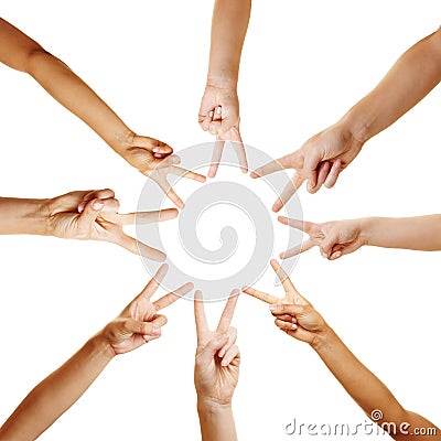 Many Hands Forming A Star Stock Images - Image: 33170124